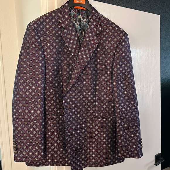TALLIA | Suits & Blazers | Tallia Mens Blazer Purple Medallion Pattern ...